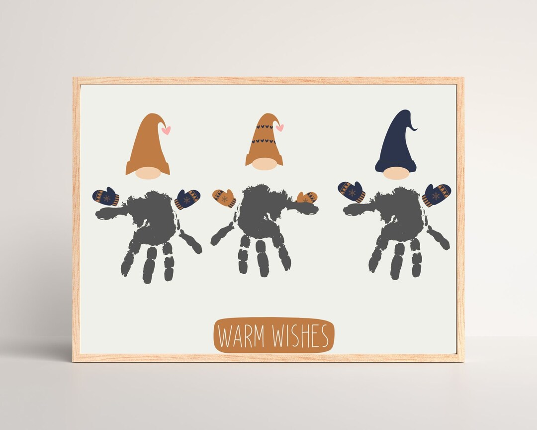 Christmas Gnome Handprint Craft Print Gnome Footprint Craft - Etsy