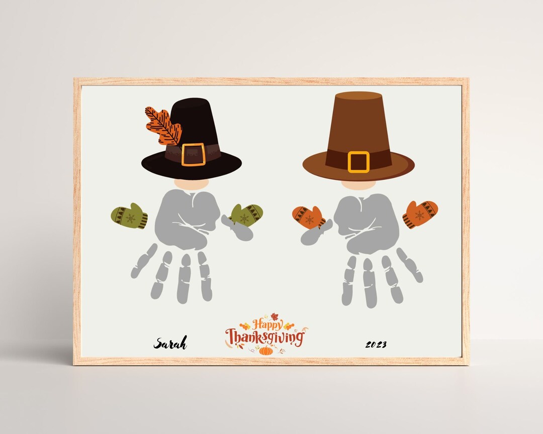 Thanksgiving Craft for Kid Pilgrim Craft Template Gnome Handprint Art ...