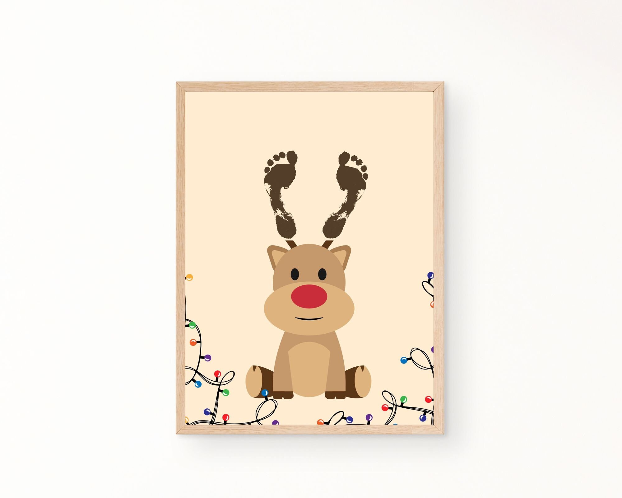 Reindeer Handprint Craft Print, Reindeer Footprint Craft, Christmas ...