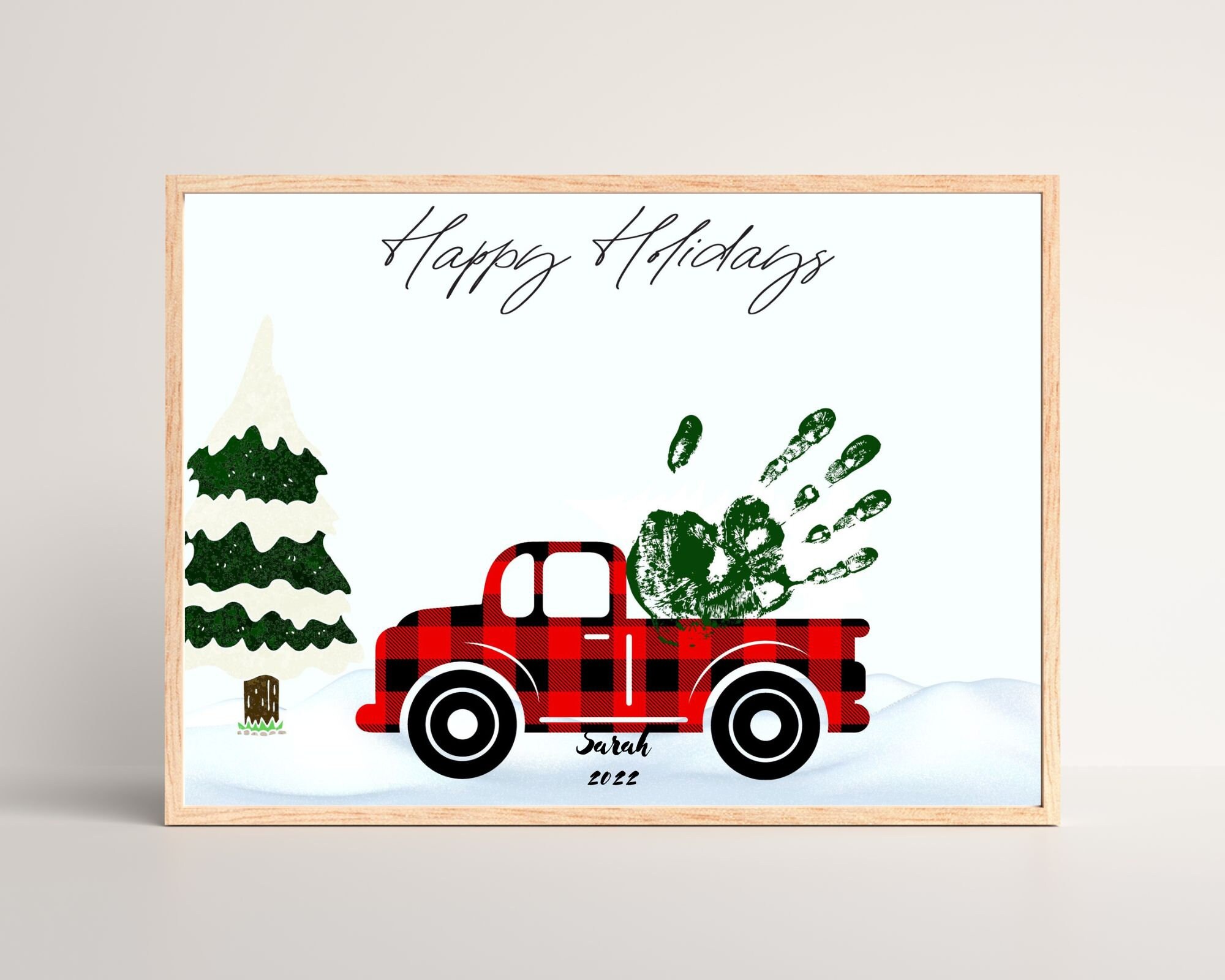 Christmas Truck Handprint Template, Footprint Craft, Christmas Kids ...