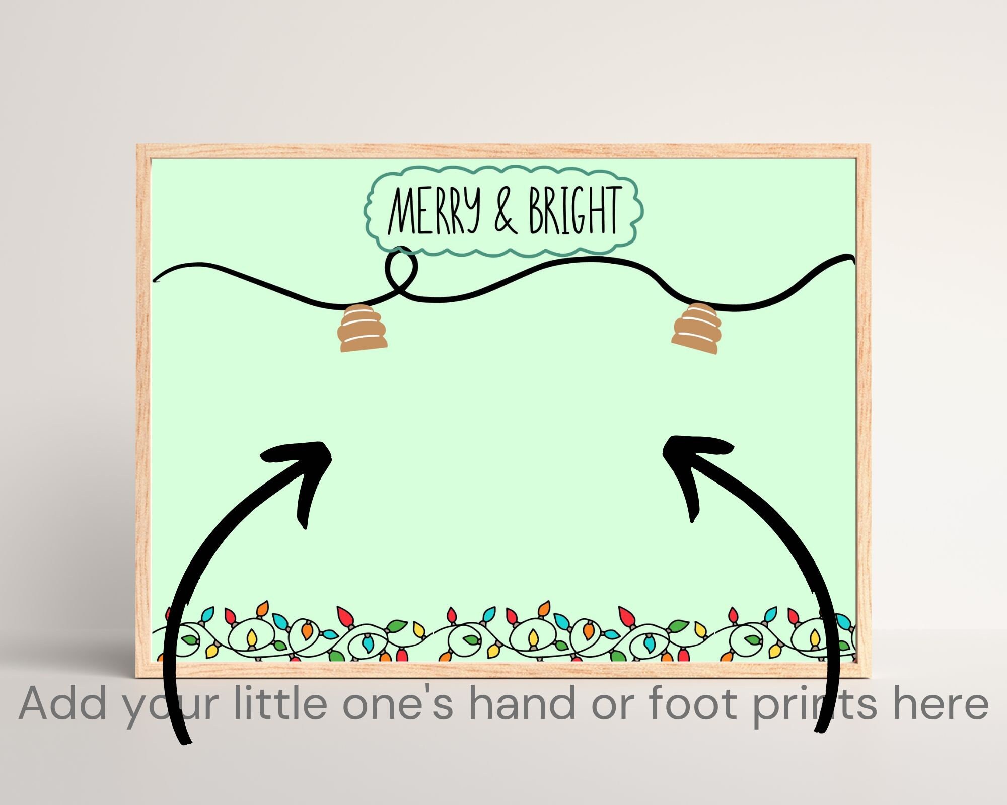 Christmas Lights Handprint Template, Footprint Craft, Christmas Kids ...