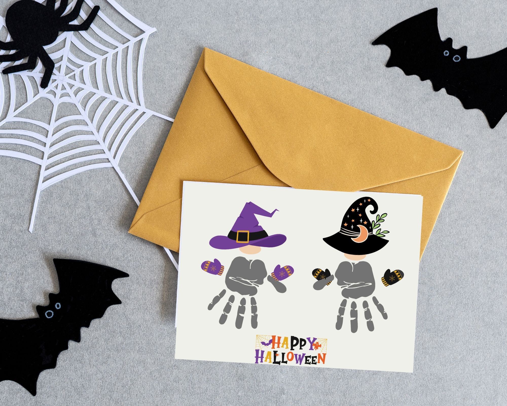 Halloween Craft for Kids Fall Craft Template Gnome Handprint Art Happy ...