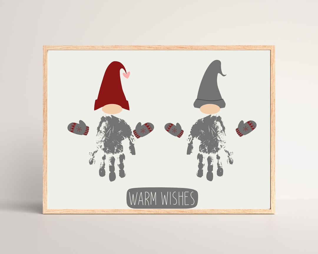Christmas Gnome Handprint Template, Gnome Footprint, Christmas Kids ...