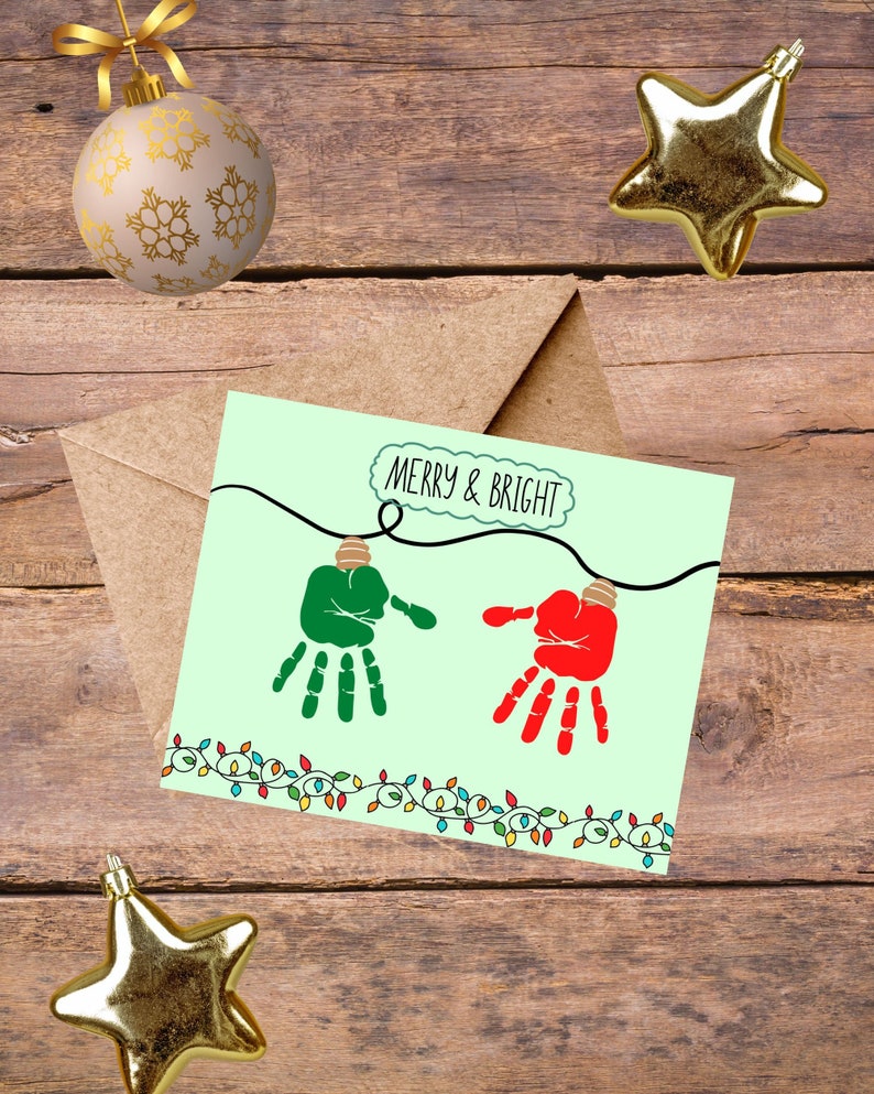 Christmas Lights Handprint Template, Footprint Craft, Christmas Kids ...