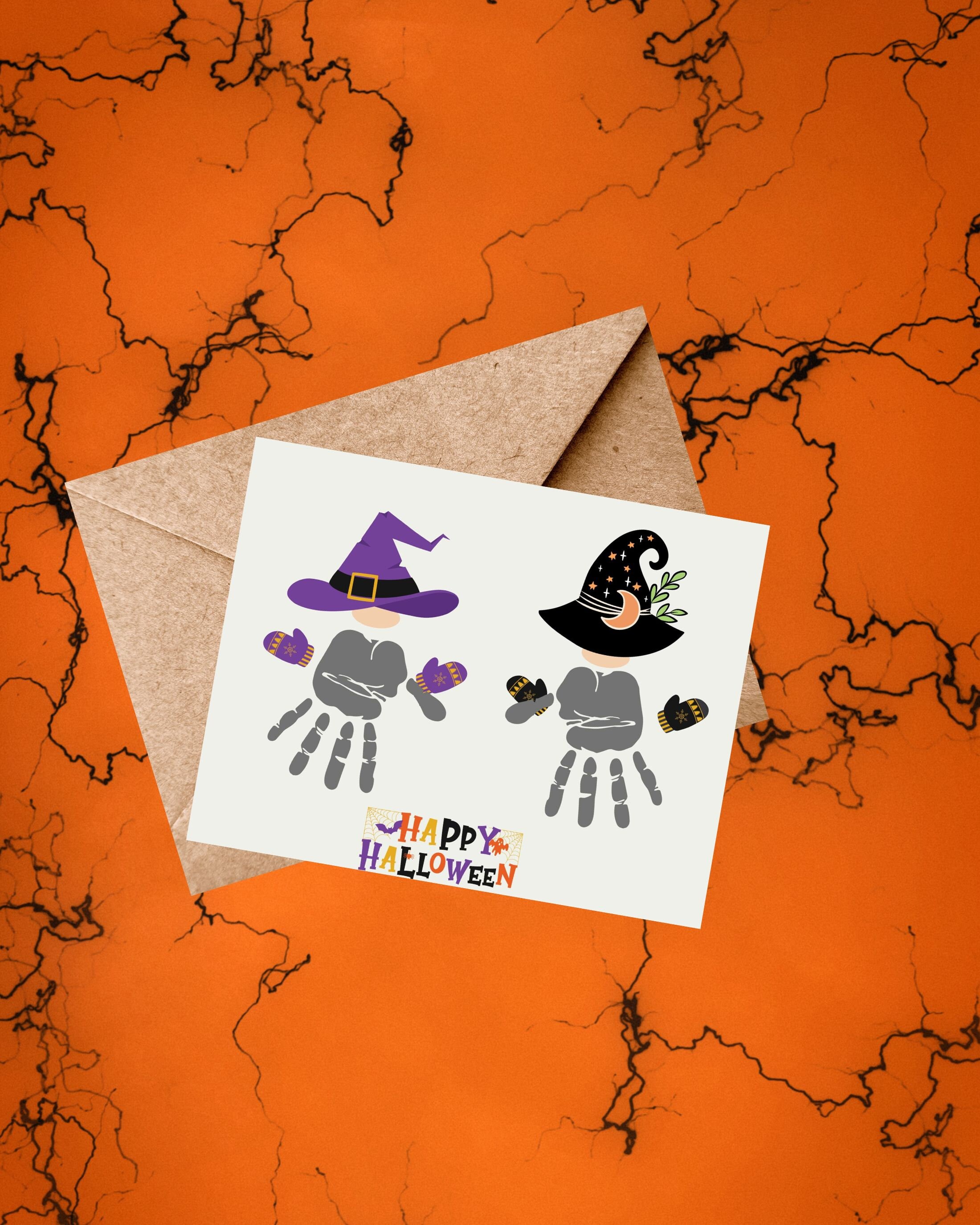 Halloween Craft for Kids Fall Craft Template Gnome Handprint Art Happy ...