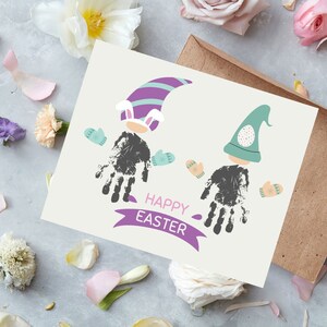 Easter Craft Gnome Handprint Activity Template Gnome Footprint Craft ...