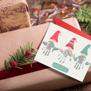 Christmas Gnome Handprint Craft Print, Gnome Footprint Craft, Christmas ...