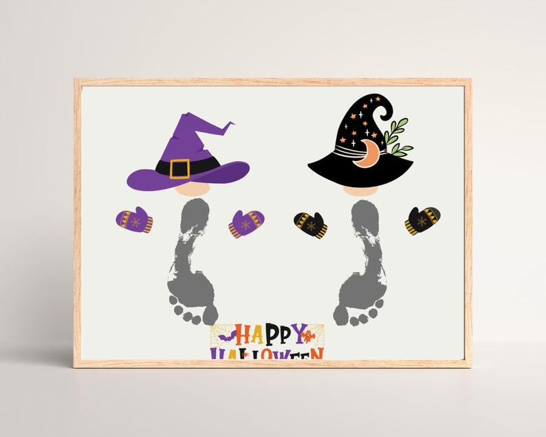 Halloween Craft for Kids Fall Craft Template Gnome Handprint Art Happy ...