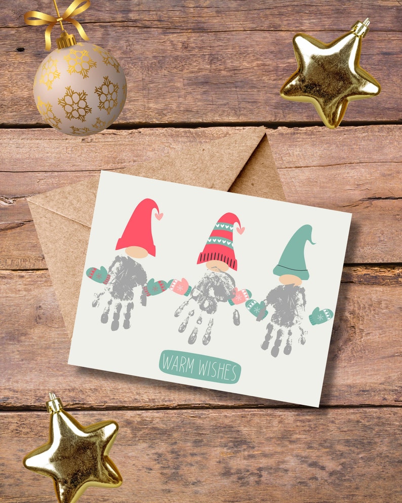 Christmas Gnome Handprint Craft Print Gnome Footprint Craft - Etsy