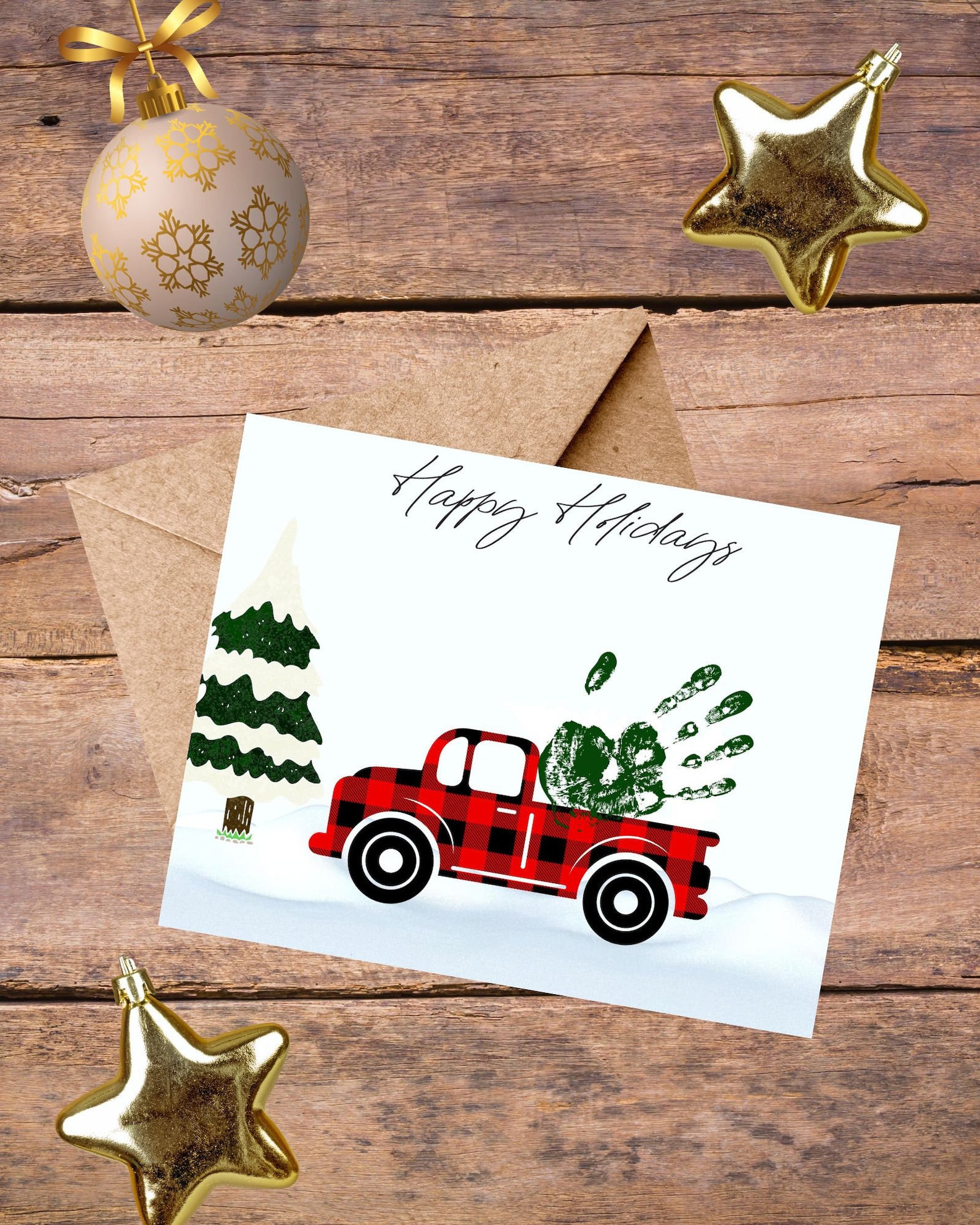 Christmas Truck Handprint Template Footprint Craft Christmas - Etsy