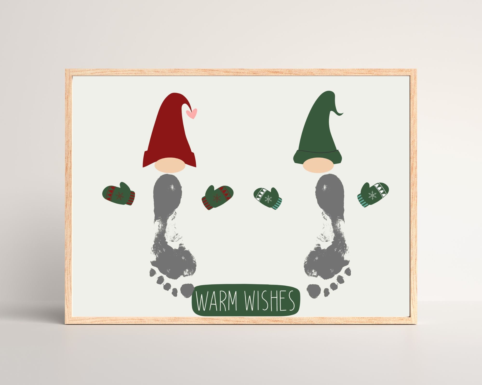 Christmas Gnome Handprint Template Gnome Footprint Christmas - Etsy