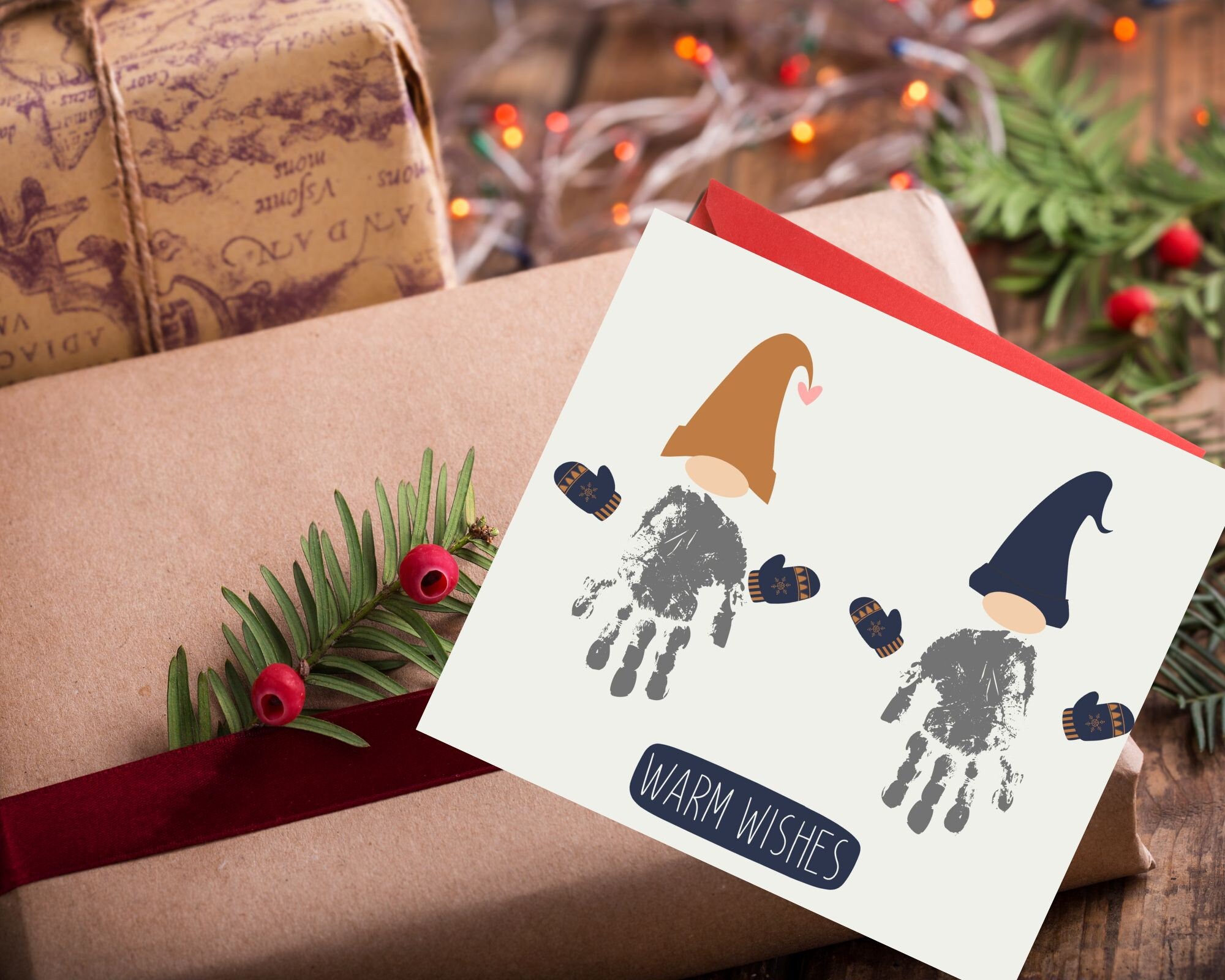 Christmas Gnome Handprint Template, Gnome Footprint, Christmas Kids ...