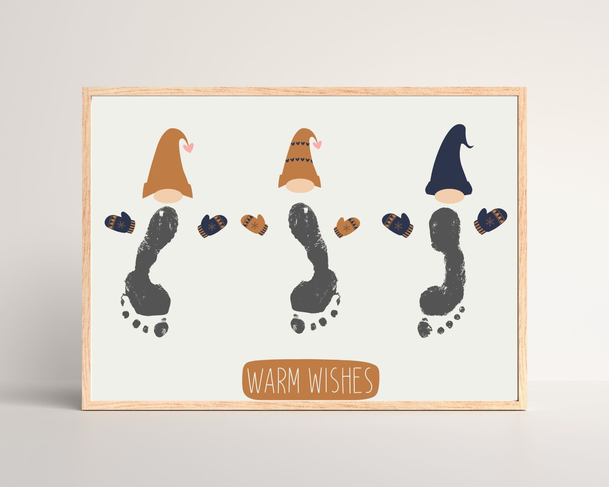 Christmas Gnome Handprint Craft Print Gnome Footprint Craft - Etsy