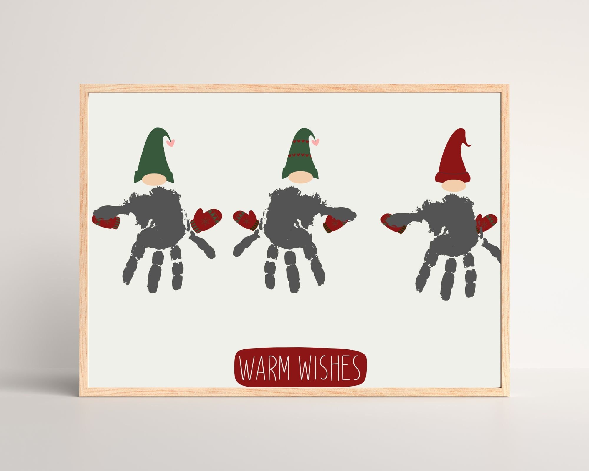 Christmas Gnome Handprint Craft Print, Gnome Footprint Craft, Christmas ...