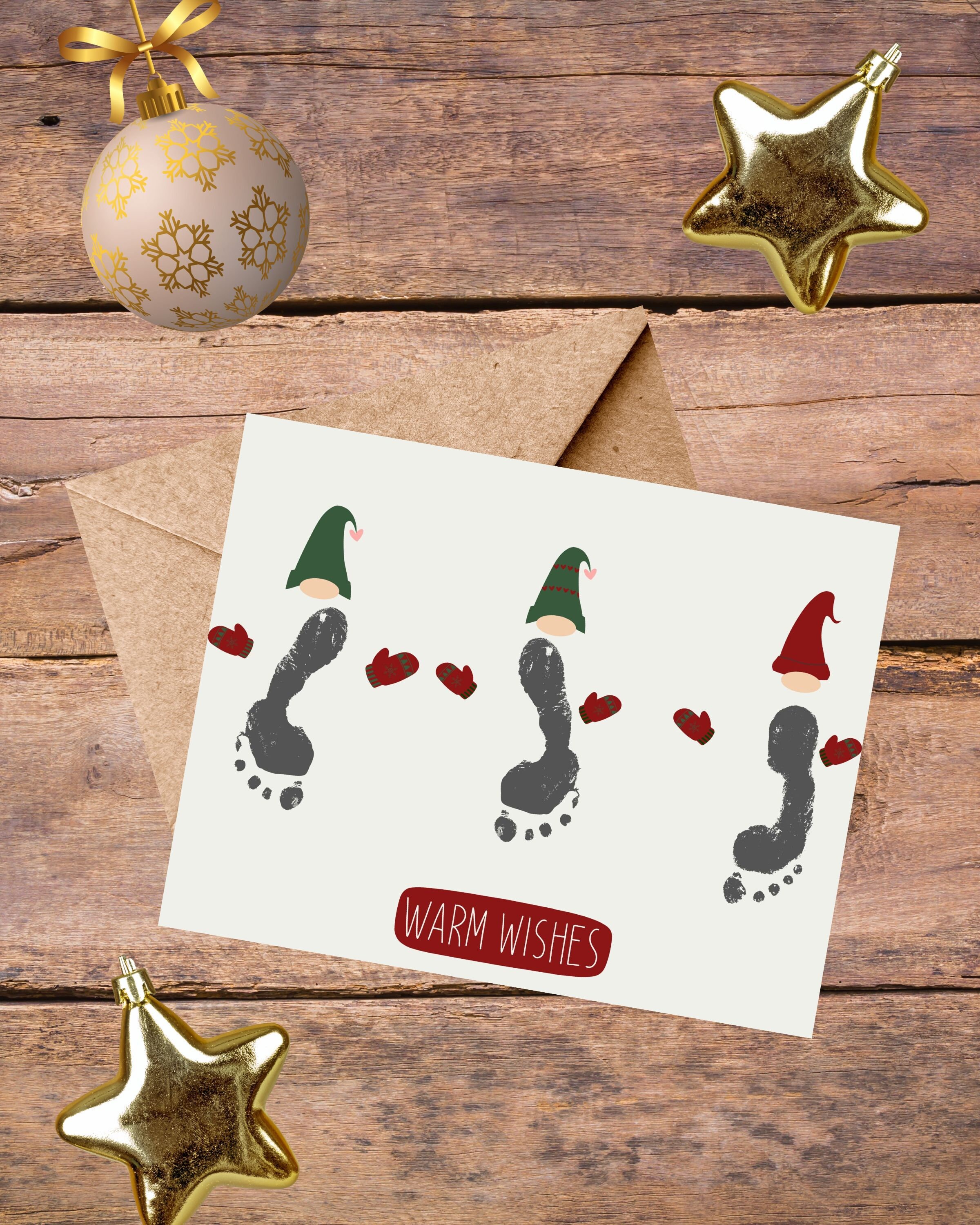 Christmas Gnome Handprint Craft Print, Gnome Footprint Craft, Christmas ...