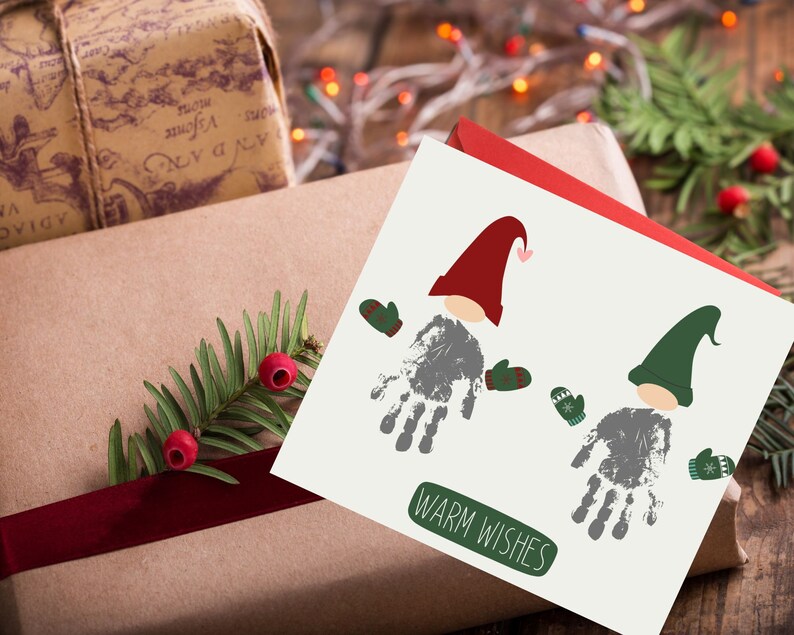 Christmas Gnome Handprint Template, Gnome Footprint, Christmas Kids ...