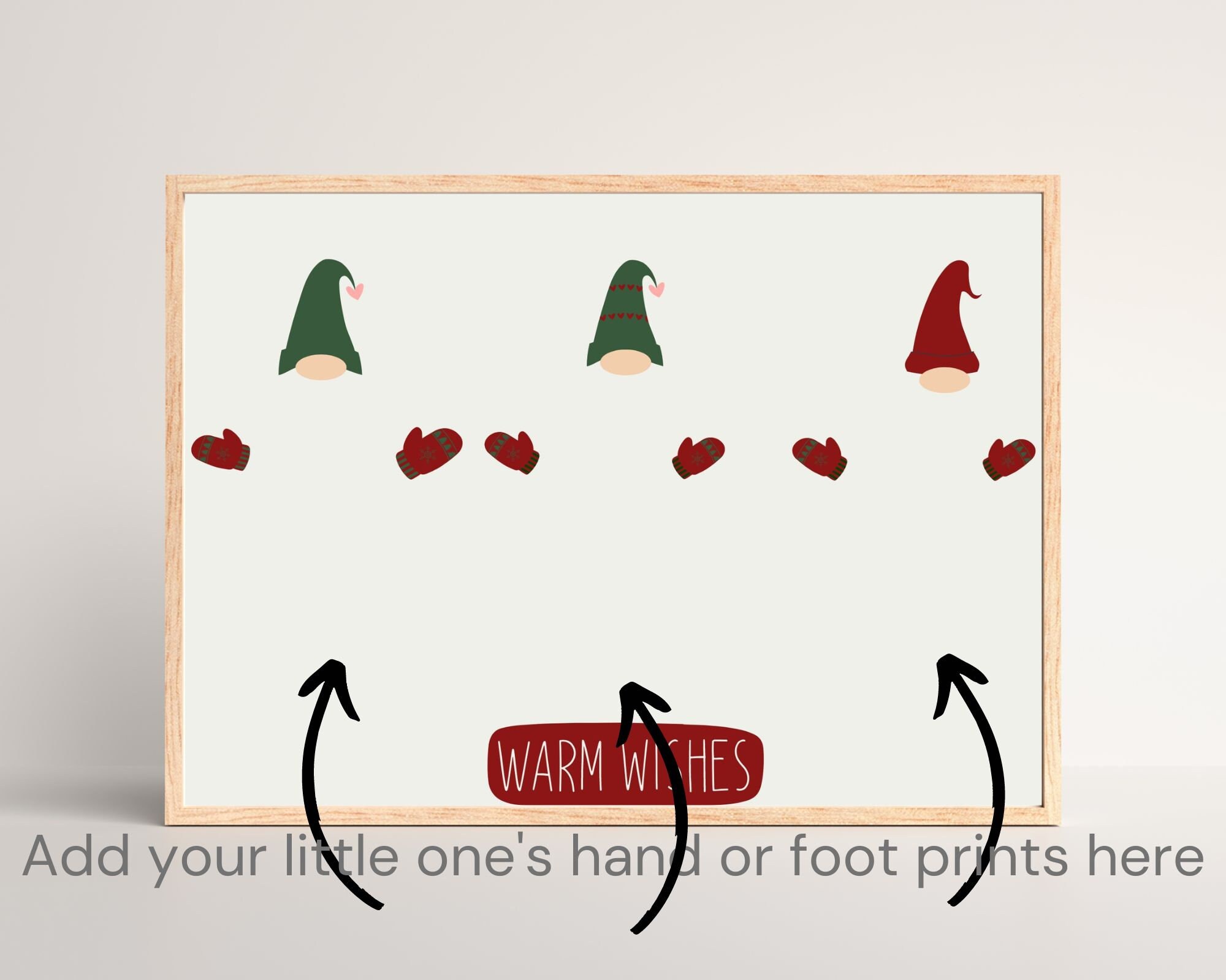 Christmas Gnome Handprint Craft Print, Gnome Footprint Craft, Christmas ...