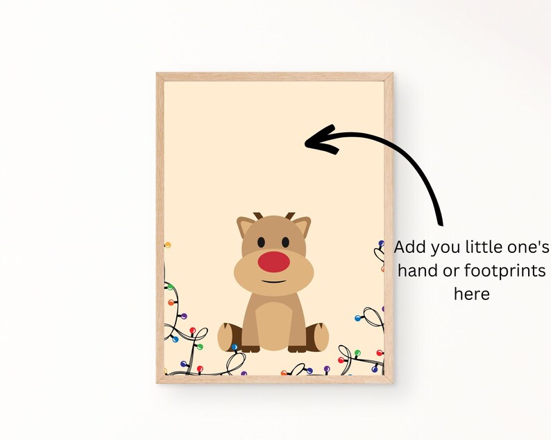 Reindeer Handprint Craft Print, Reindeer Footprint Craft, Christmas ...