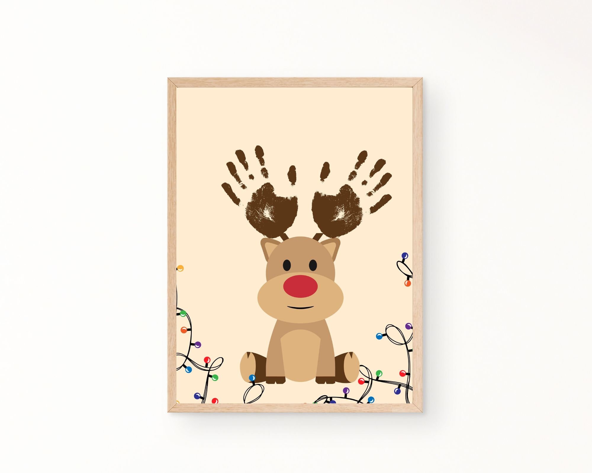 Reindeer Handprint Craft Print, Reindeer Footprint Craft, Christmas ...