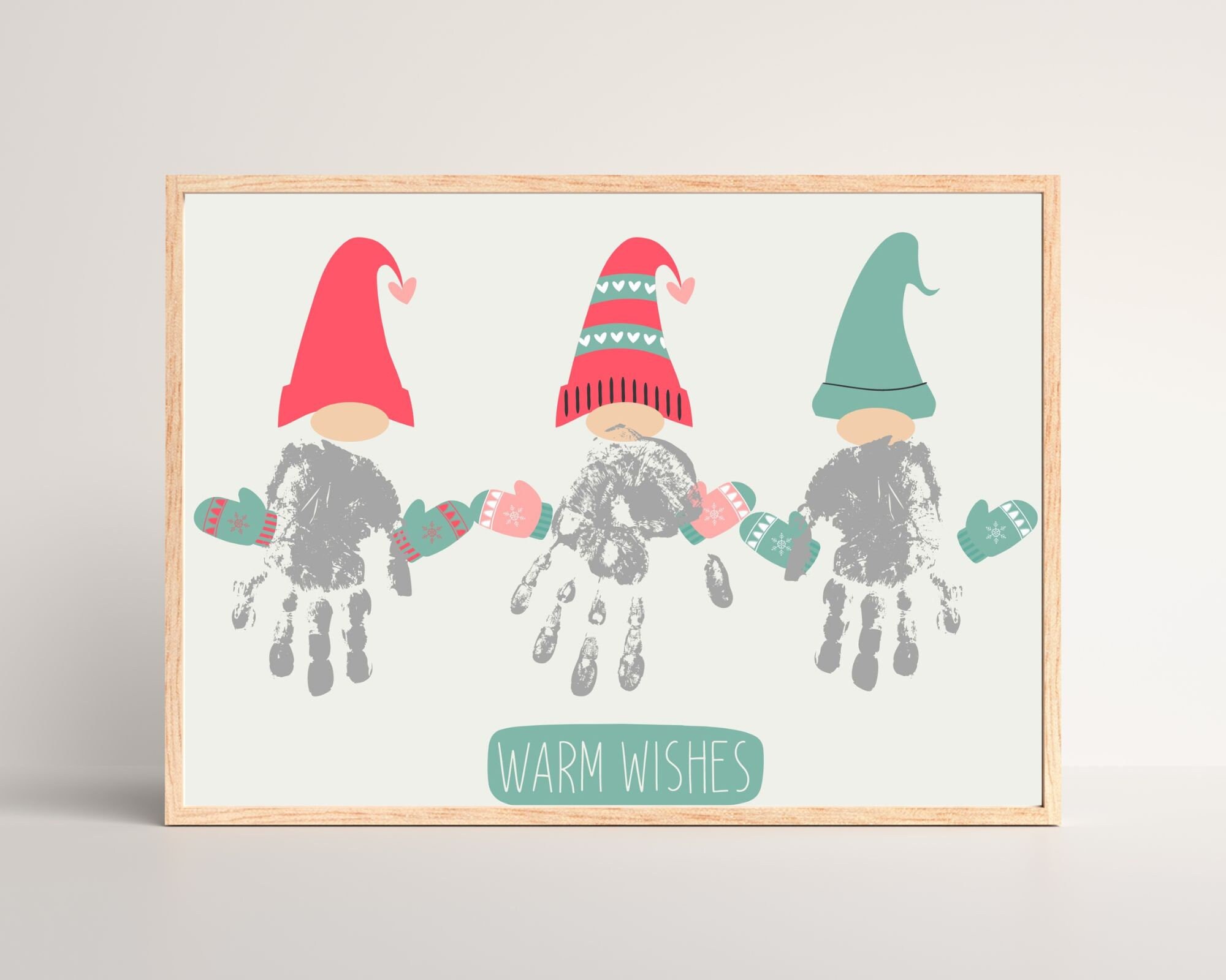 Christmas Gnome Handprint Craft Print Gnome Footprint Craft - Etsy