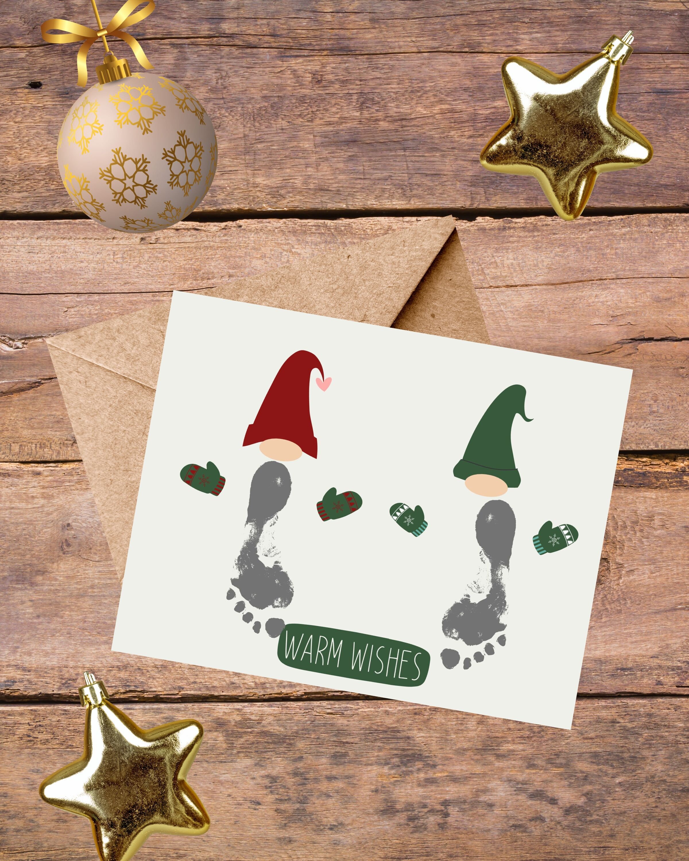 Christmas Gnome Handprint Template Gnome Footprint Christmas - Etsy