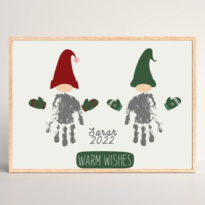 Christmas Gnome Handprint Template, Gnome Footprint, Christmas Kids ...