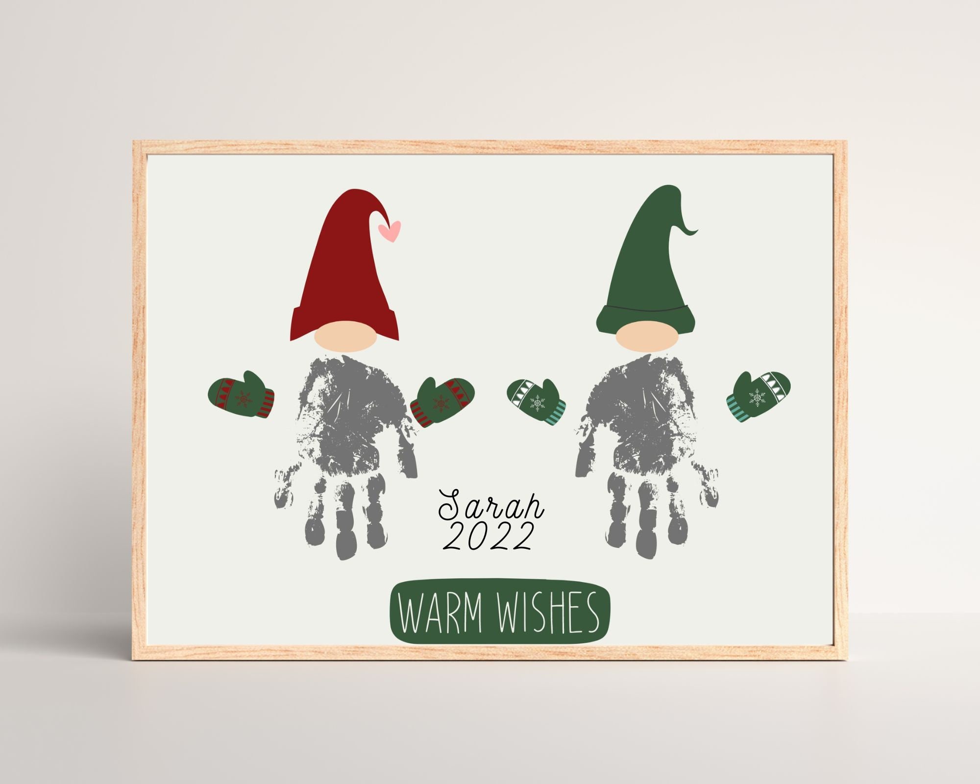 Christmas Gnome Handprint Template Gnome Footprint Christmas - Etsy