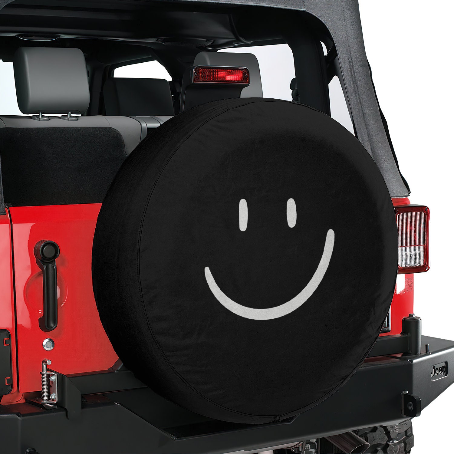 Smiley Face Spare Tire Cover Jeep Tire Cover Black Cute Spare Tire ...