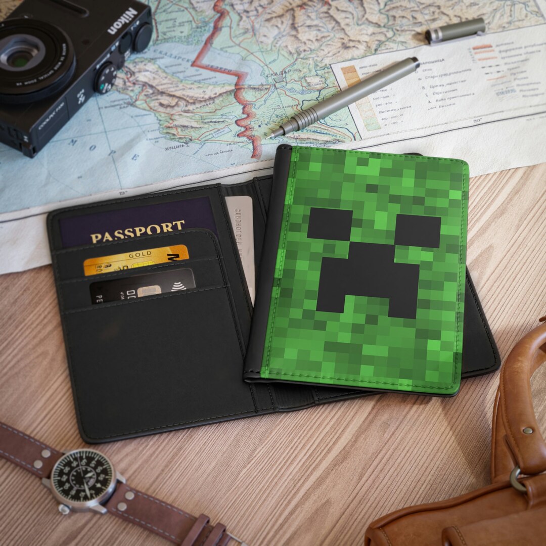 Passport Holder Minecraft Creeper Passport Cover Passport Case - Etsy