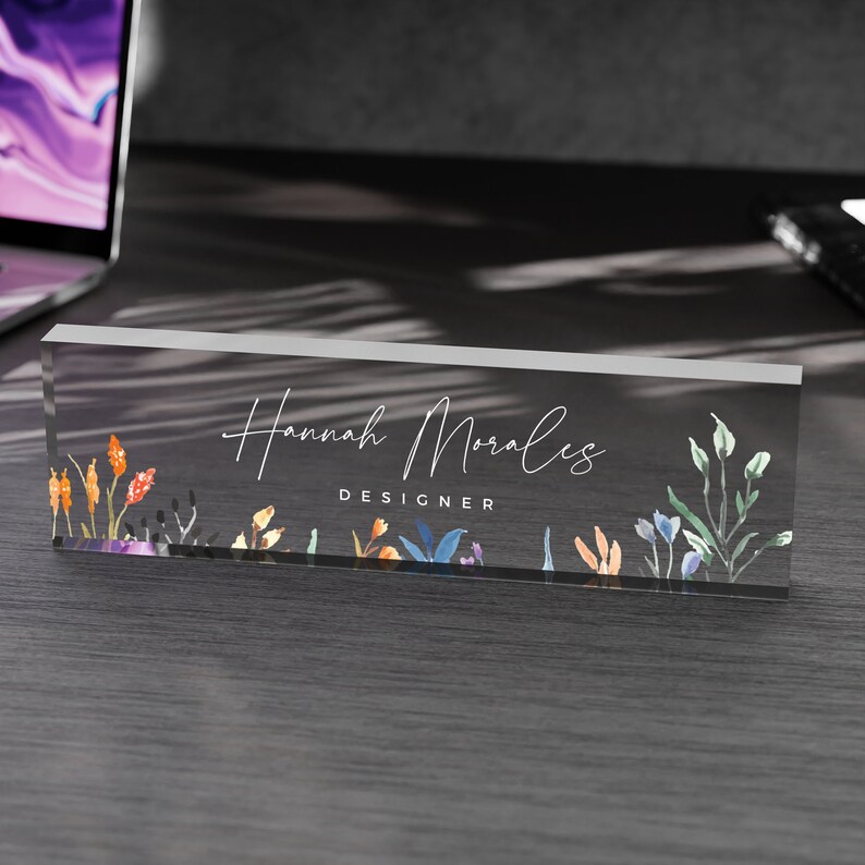 Acrylic Desk Name Plate Acrylic Name Sign Standing Acrylic - Etsy