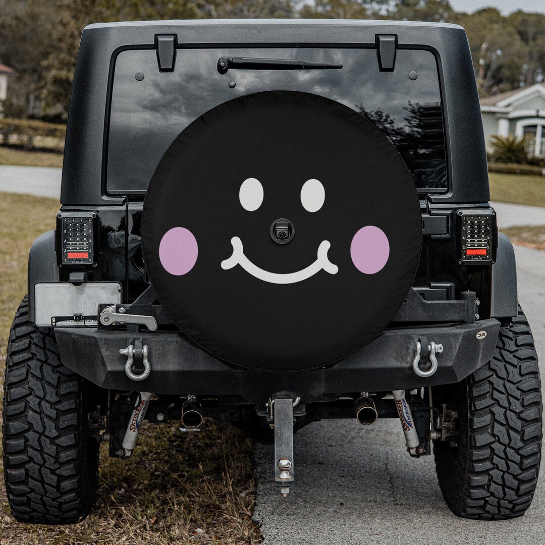 Smiley Face Spare Tire Cover Jeep Tire Cover Black Cute Spare Tire