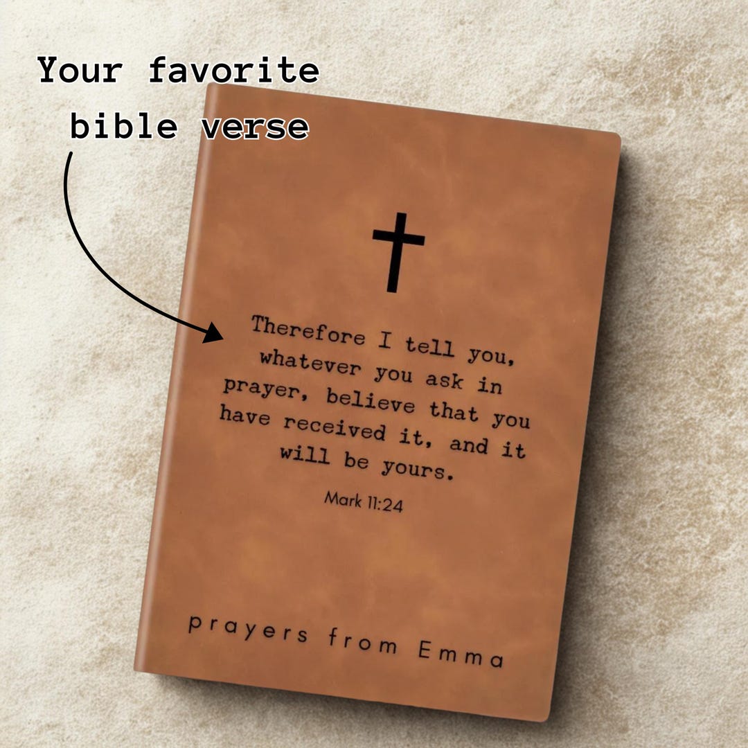Prayer Journal With Custom Bible Verses Personalized Leather Christian ...