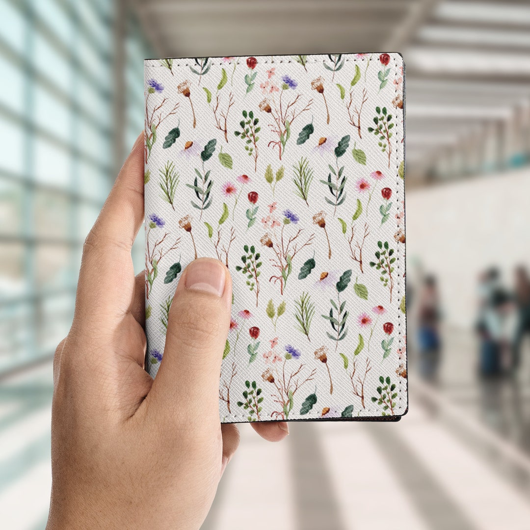 Leather Passport Holder for Women Floral Passport Cover Cute Passport ...