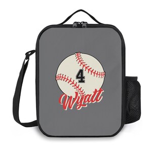 Custom Baseball Lunch Bag Oxford Lunch Box Personalized Gift for ...