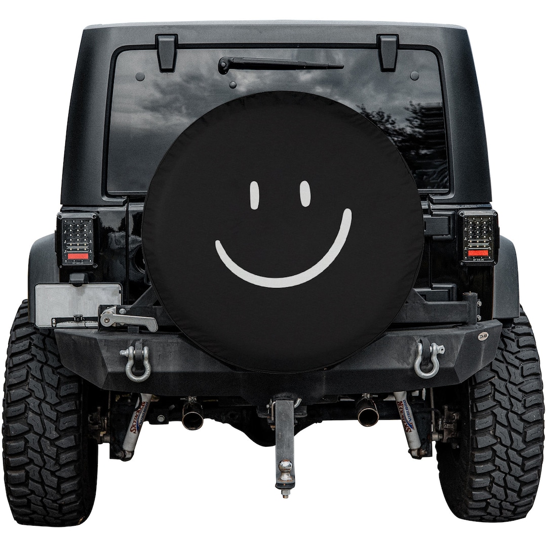 Smiley Face Spare Tire Cover Jeep Tire Cover Black Yellow Cute - Etsy