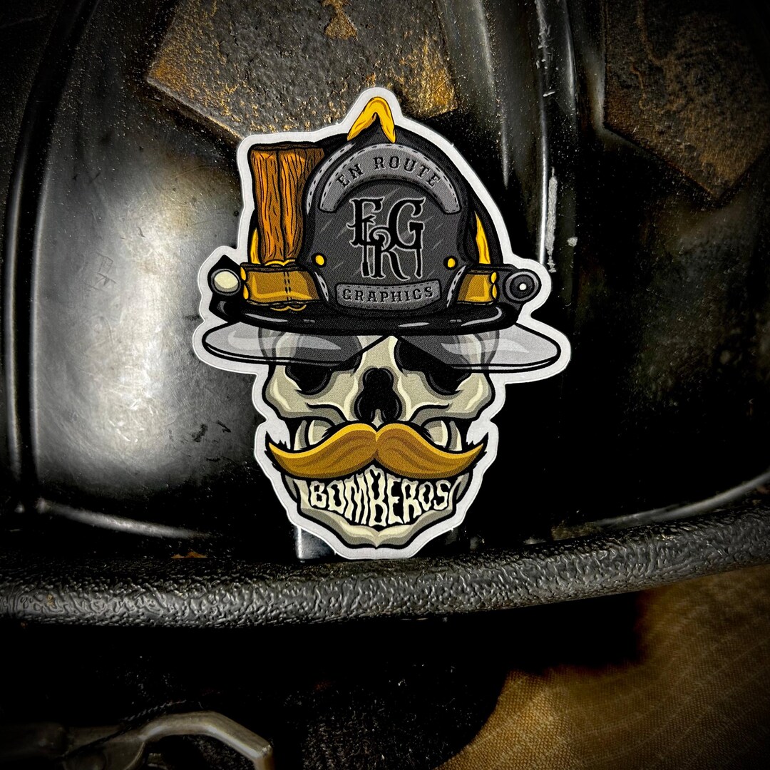 Bomberos Skull Firefighter Sticker - Etsy