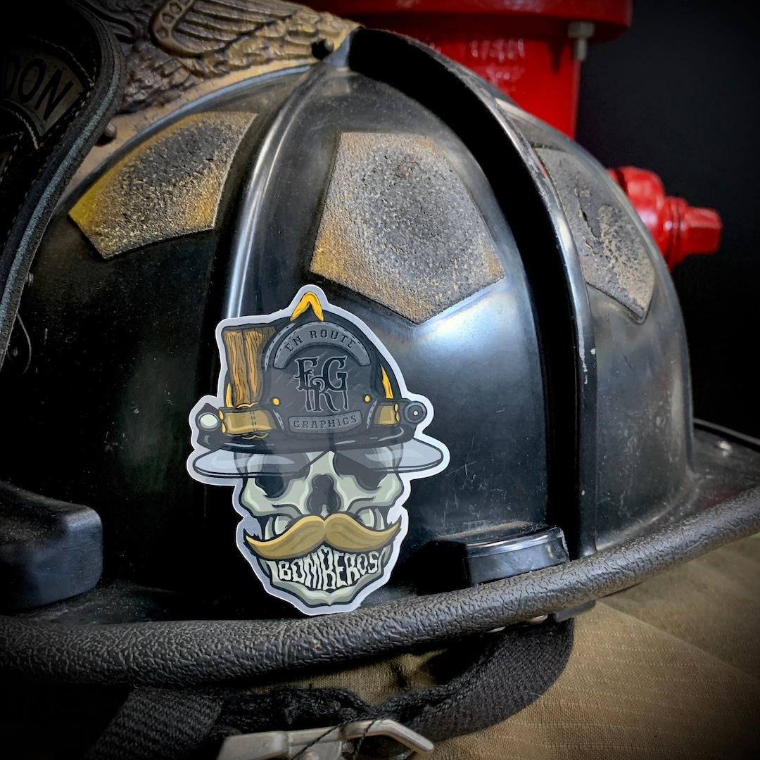 Bomberos Skull Firefighter Sticker - Etsy