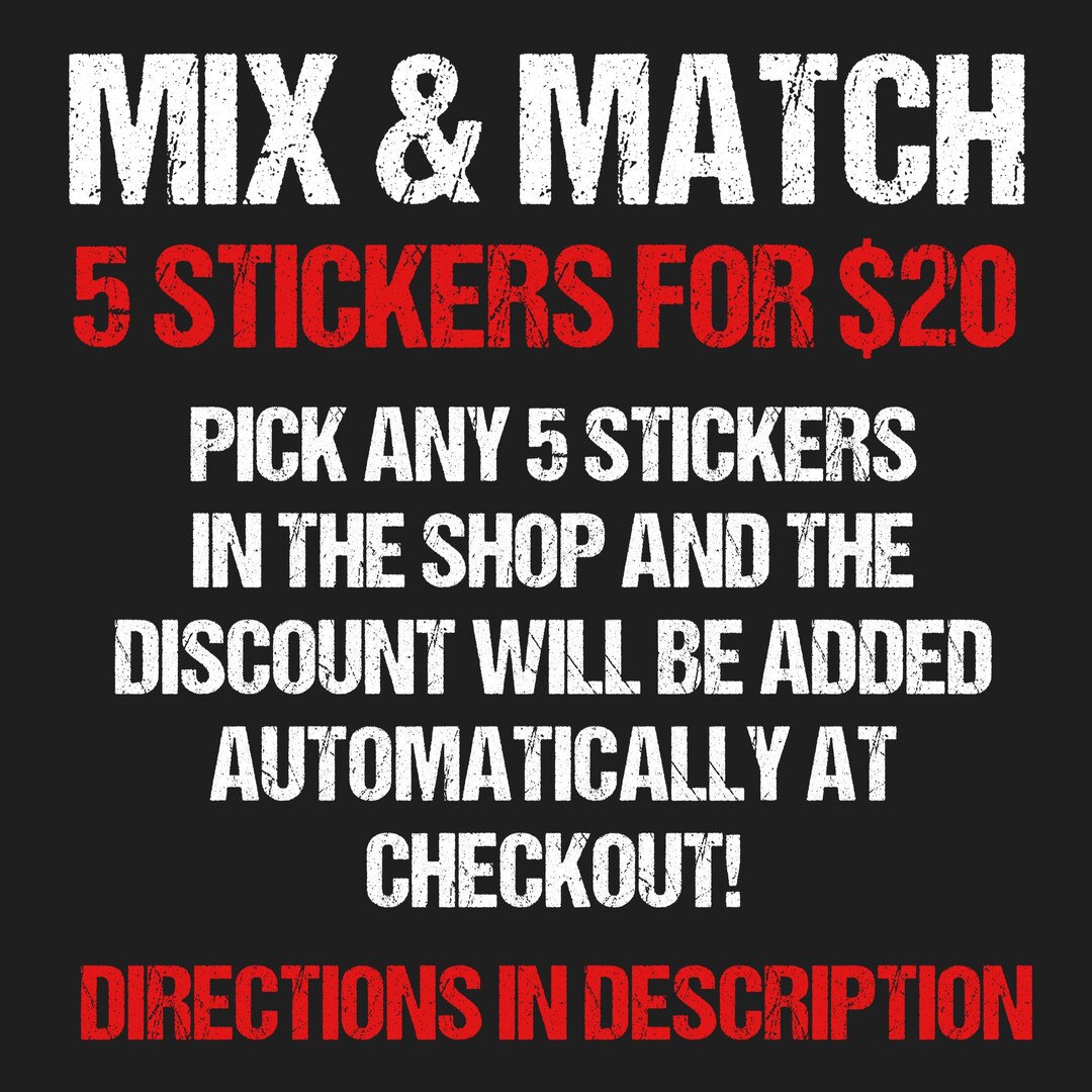 Mix & Match (5) Stickers - Etsy