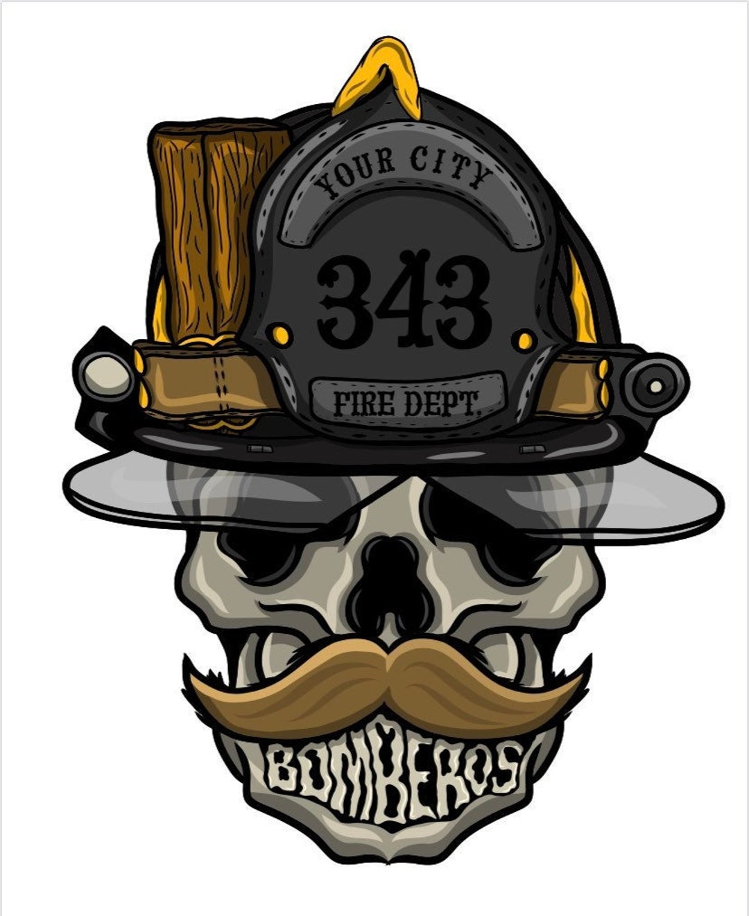 Custom Name/number Bomberos Firefighter Sticker (20 Stickers) - Etsy