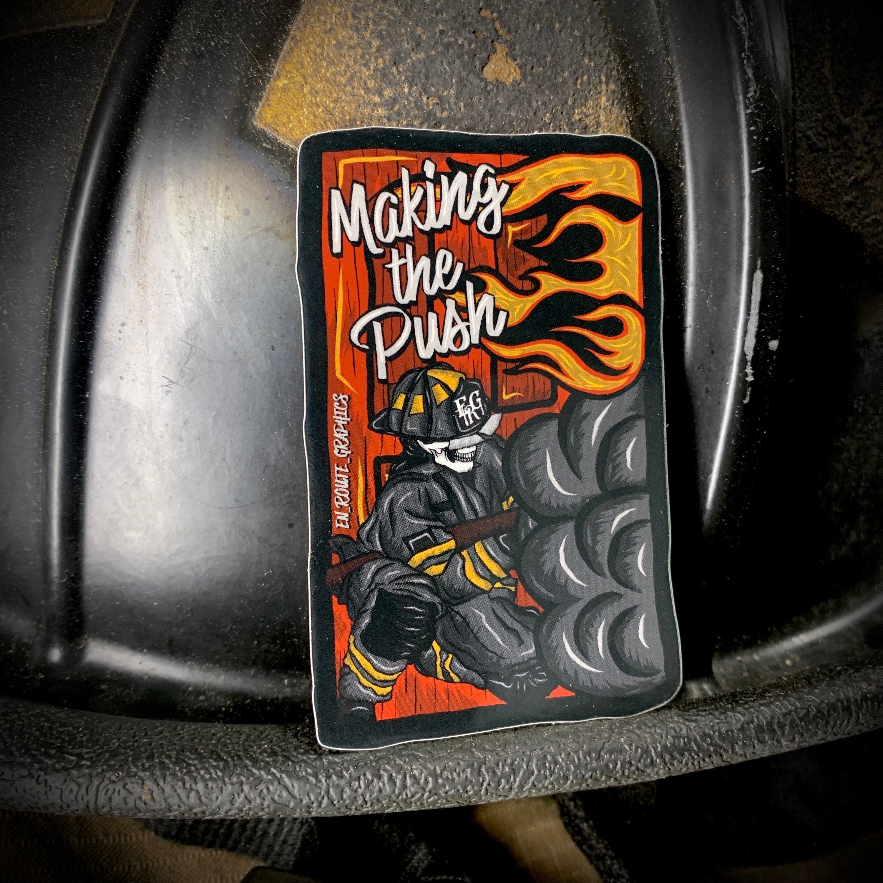 Making the Push Firefighter Sticker - Etsy