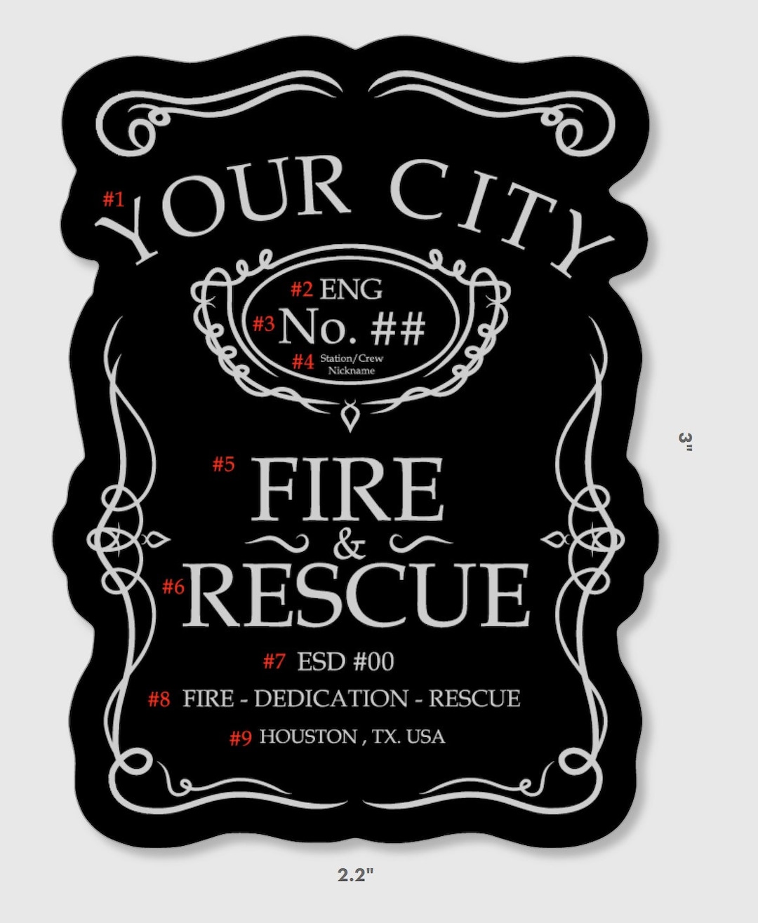 JD Fire Department Stickers - Etsy