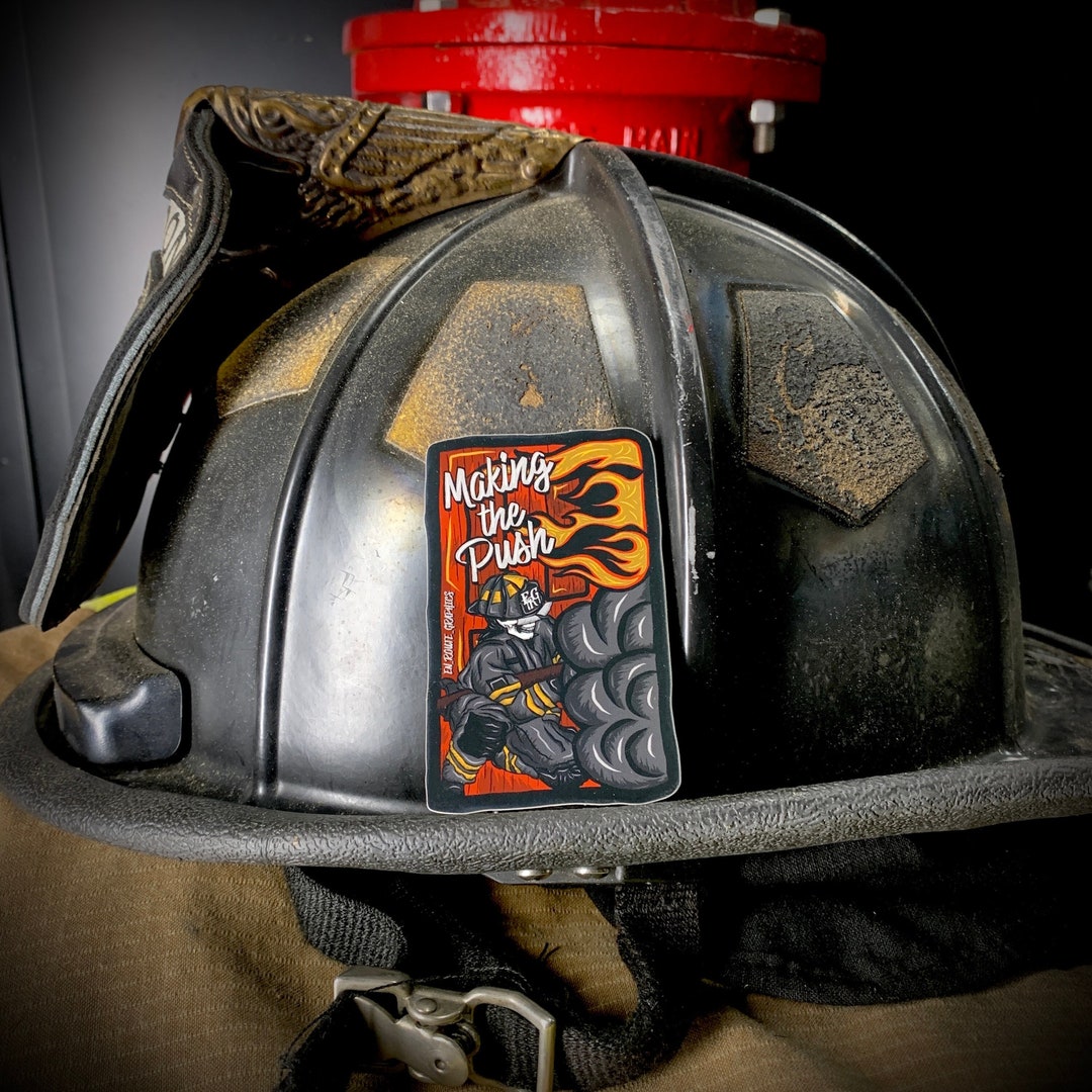 Making the Push Firefighter Sticker - Etsy
