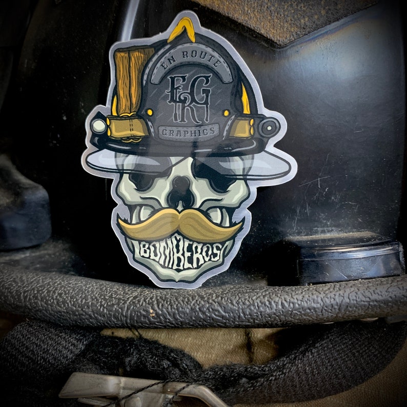 Bomberos Skull Firefighter Sticker - Etsy