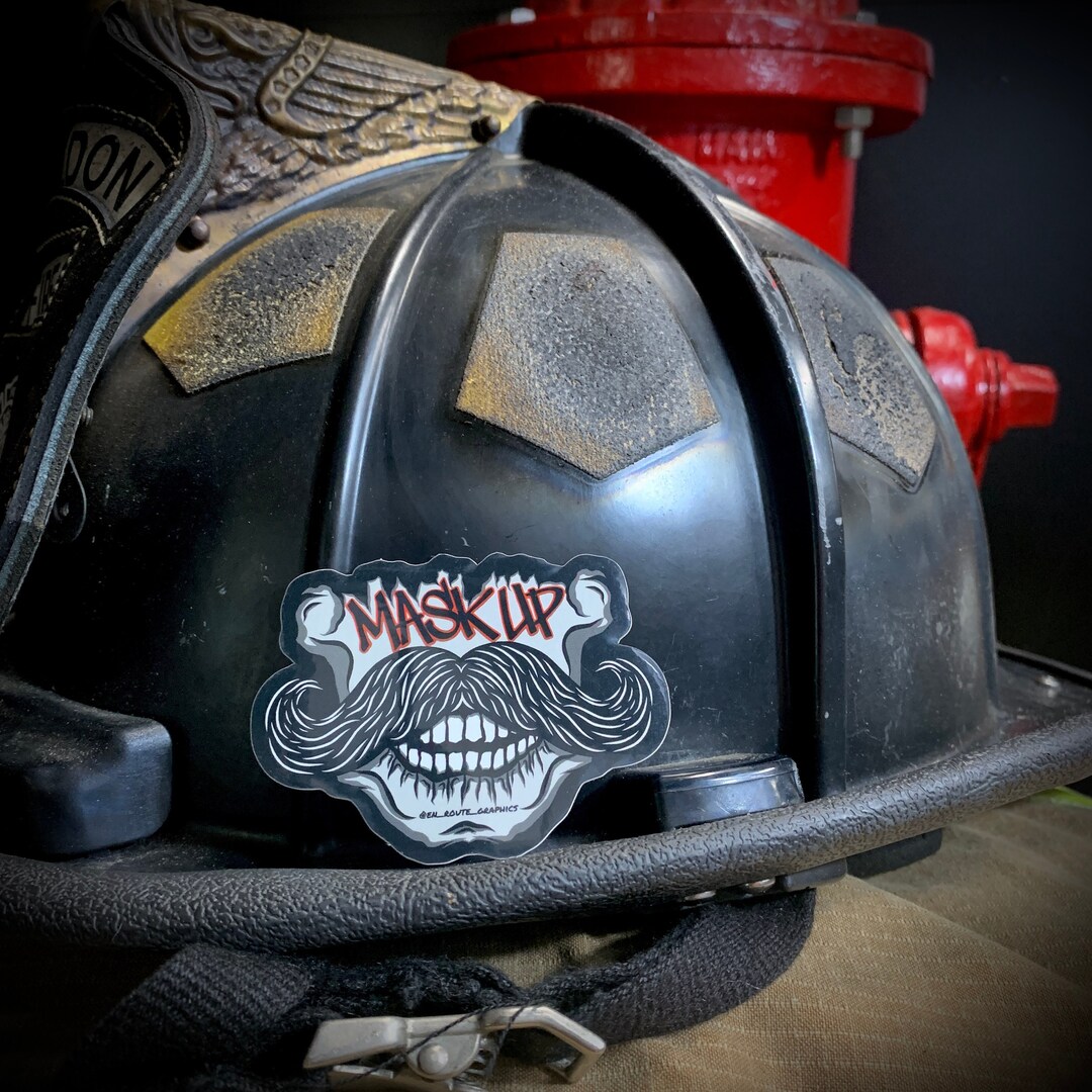 Mask up Firefighter Sticker - Etsy