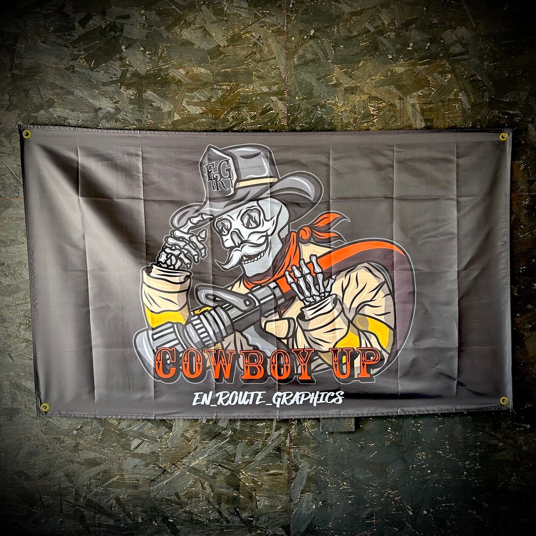 Flag 3x5 Cowboy up Fog Nozzle - Etsy