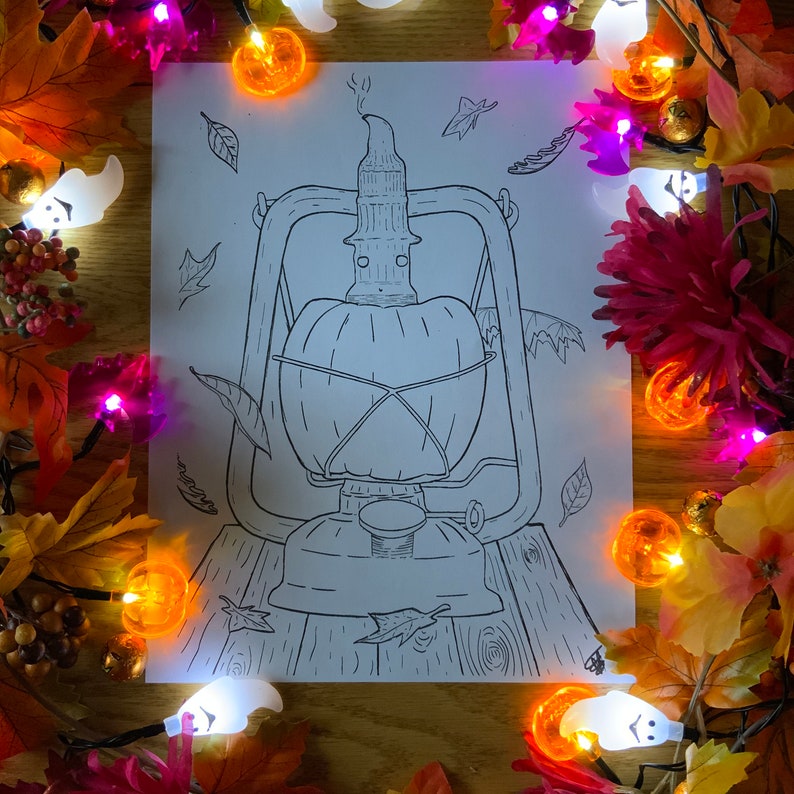Pumpkin Lantern, Halloween Colouring Page, Printable Colouring Page ...