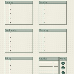 Light Green Homework Planner To-do List Planner Calendar Printable PDF ...