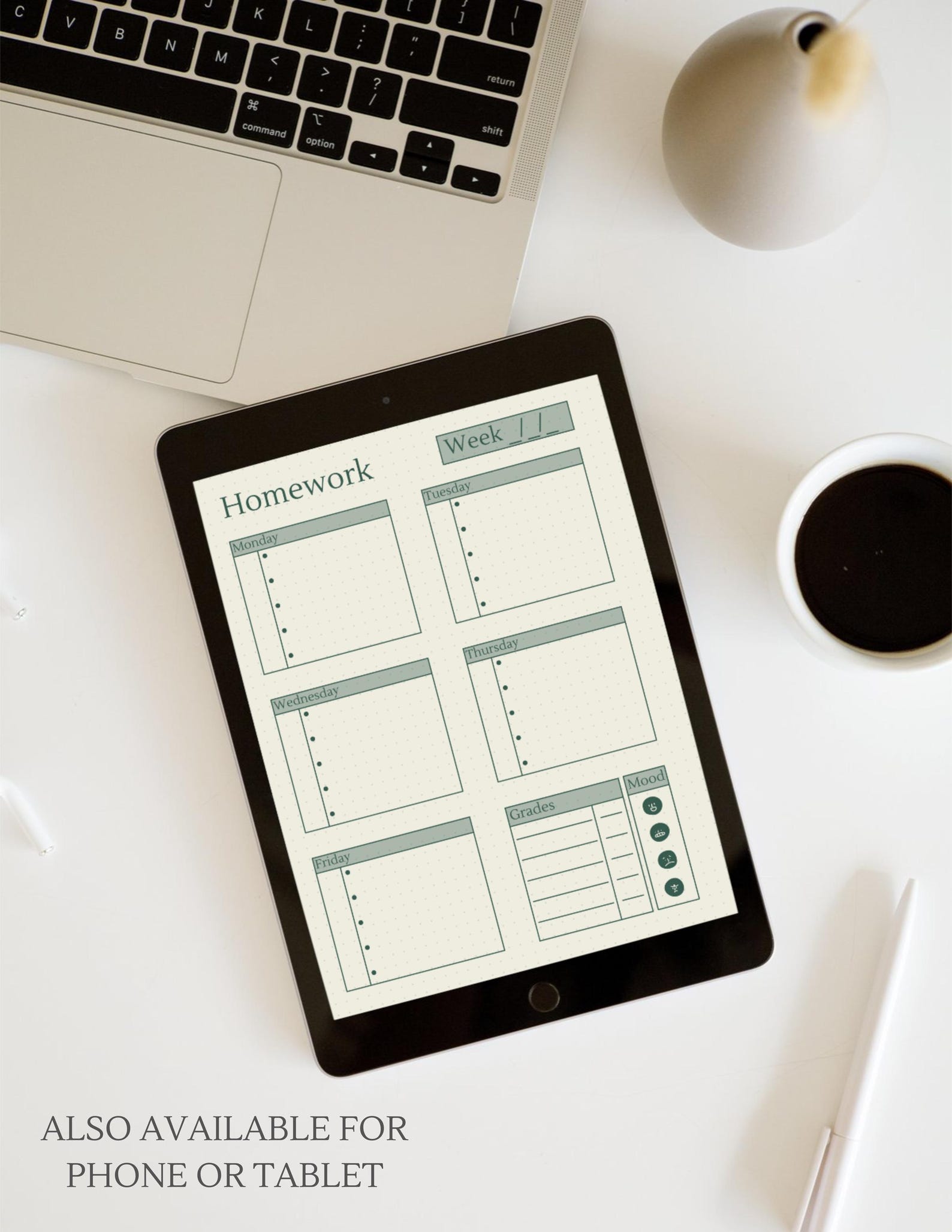 Light Green Homework Planner To-do List Planner Calendar Printable PDF ...