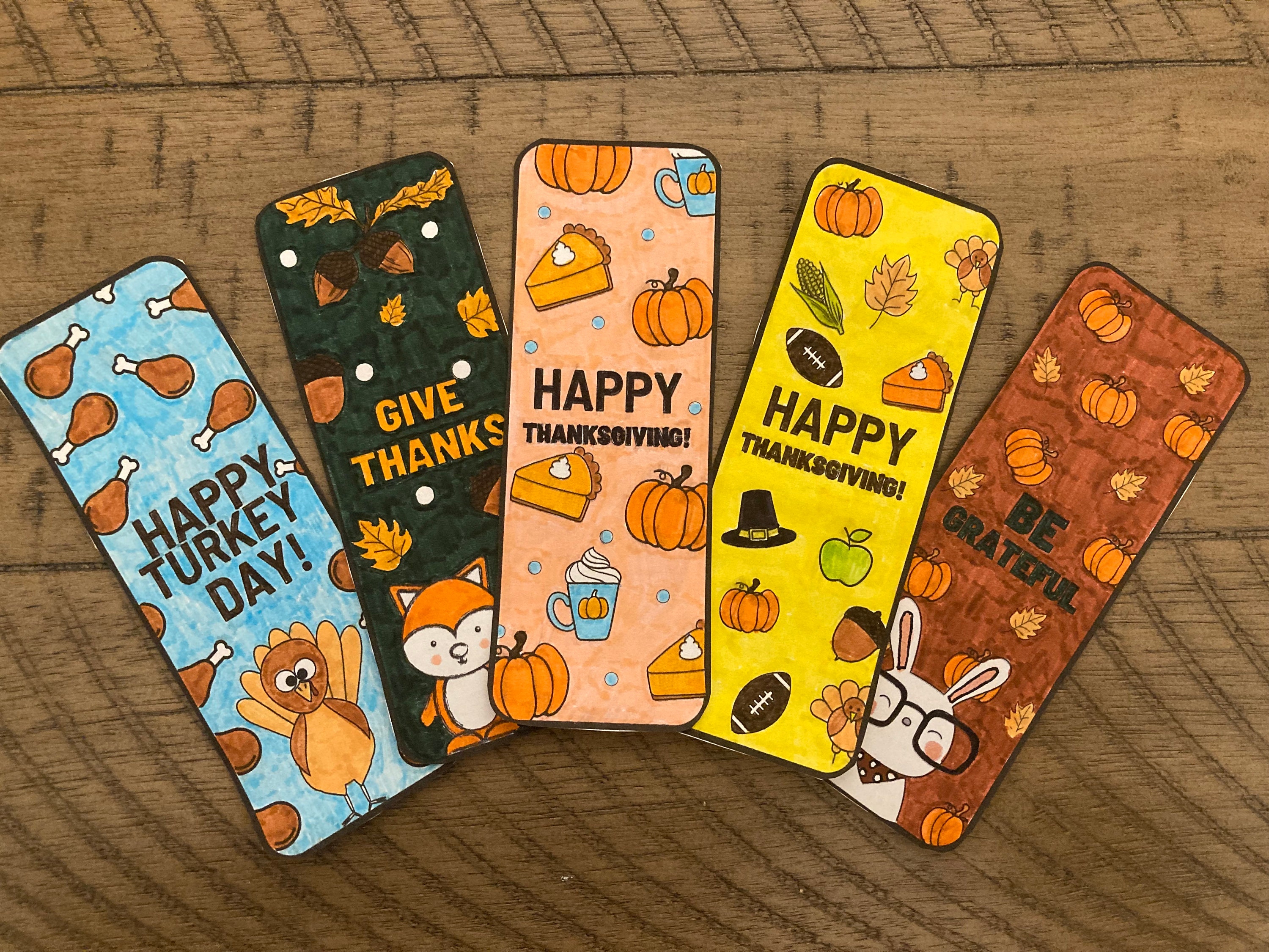 Thanksgiving DIY Bookmarks, Coloring Bookmarks for Thanksgiving ...