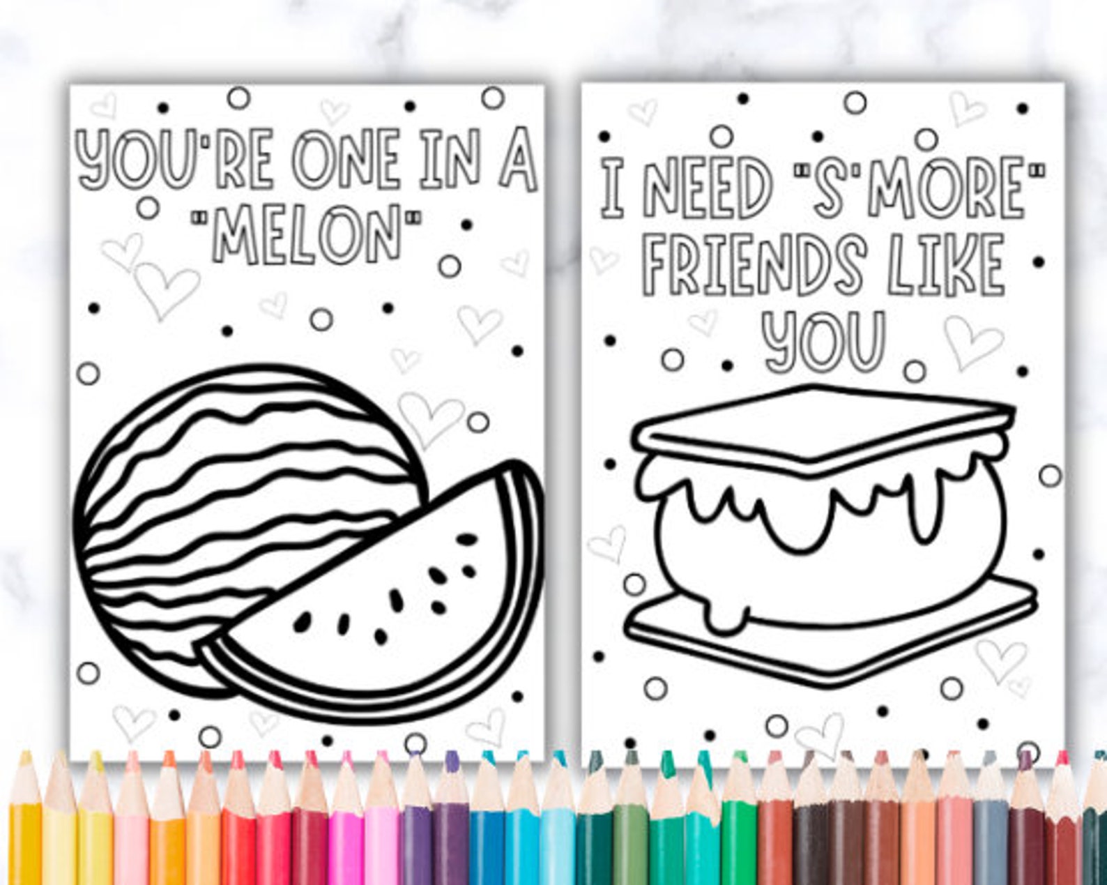 Valentines Day Coloring Sheets, Valentines Day Food Pun Coloring, Kids ...